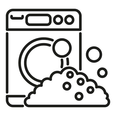 Premium Vector Washing Machine Wash Soap Bubbles Icon Outline Vector