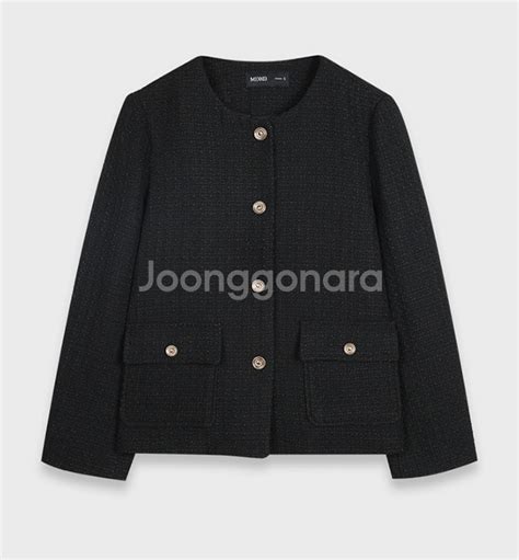 미쏘 트위드자켓 블랙 M 사이즈 트위드코트 트위드가디 자켓코트 중고나라