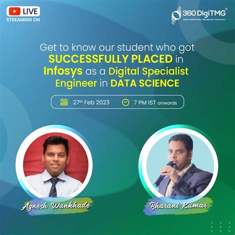 360digitmg On Linkedin Successful Placement In Infosys As A Digital Specialist Engineer In Data