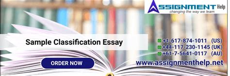 Sample Classification Essay