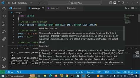 Send Data From Php Socket Client To Python Socket Server Youtube