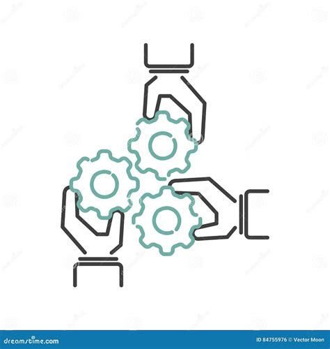 Business Teamwork Outline Icon Vector Stock Vector Illustration Of