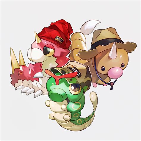 Newo Shinra P Caterpie Weedle Wurmple Nintendo Pokemon Brown