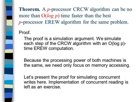 simulating a crcw algorithm with an erew algorithm lecture 4 efficient