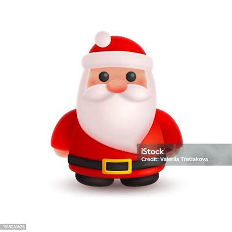 흰 수염 콧수염 빨간 코와 모자 모자를 쓴 크리스마스 통통한 산타 클라우스는 3d 렌더링처럼 보입니다 엽서 배너 장식 디자인 흰색 배경에 예술을 위한 새해 복 많이 받으세요