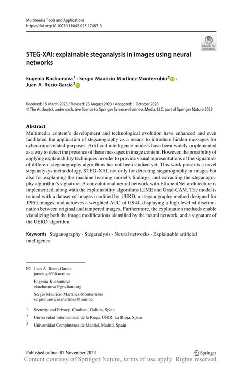 Steg Xai Explainable Steganalysis In Images Using Neural Networks
