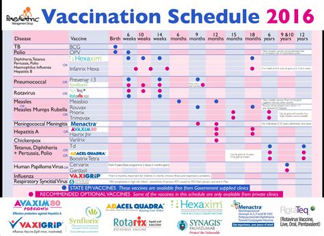 Immunization Schedule Chart Download Ponasa