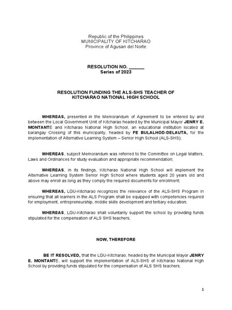 Lgu Resolution Budget Pdf
