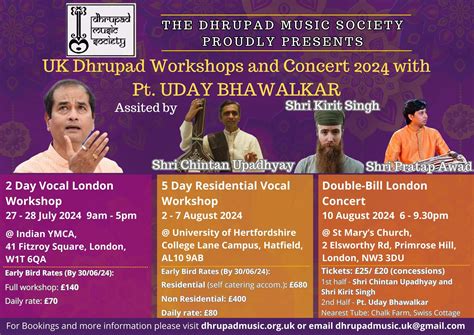 Open For Bookings 2024 Programme — Dhrupad Music Society
