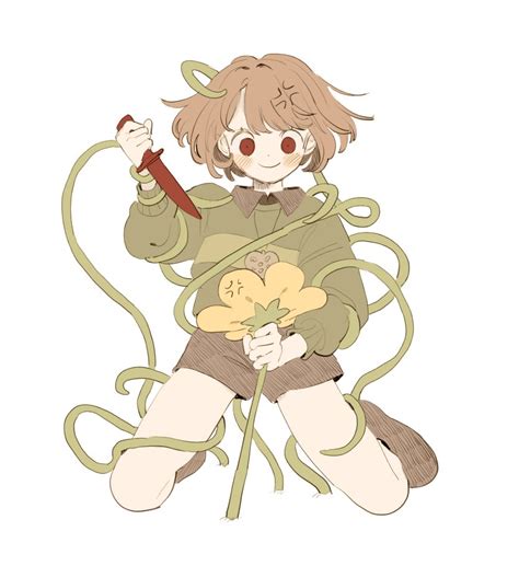 Chara And Flowey Undertale Drawn By Ojirand Danbooru