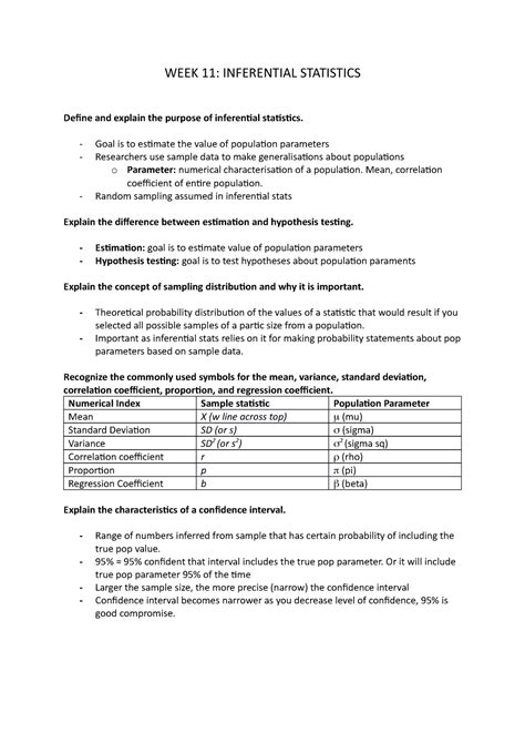 week 11 research unit lecture notes week 11 week 11 inferential