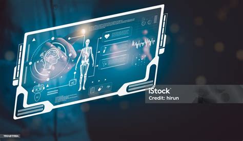 Ai를 활용한 의료 디지털 로봇과 대화하는 인공지능 현대 기술 연구 정보 혁신 가상 홀로그램 개념으로 진단 Robotic Surgery에 대한 스톡 사진 및 기타 이미지