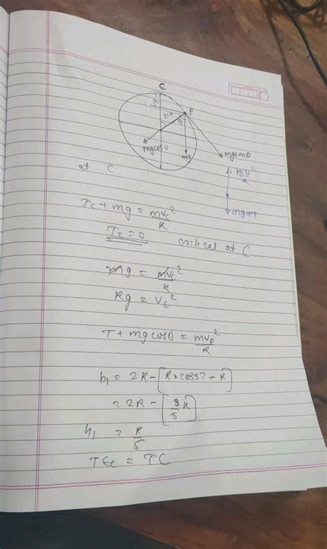 Work Power Energy Moving Along A Vertical Circle Of Radius R The Velocity Of Particle A