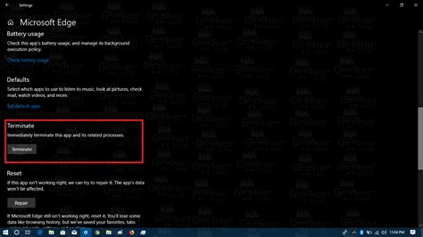 Terminate Option In Windows 10 Spring Creator Update 1807 Rs4 Windows10