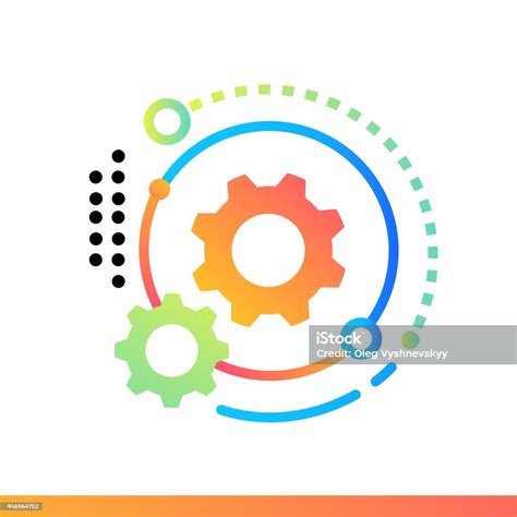 플랫 아이콘 워크플로 자동화입니다 데이터 과학 기술과 기계 학습 과정 소재 디자인 아이콘 인쇄 웹사이트 및 프레 젠 테이 션에 적합 0명에 대한 스톡 벡터 아트 및 기타