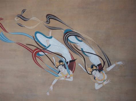 敦煌莫高窟壁画飞天舞 敦煌莫高窟壁画莲花 大山谷图库