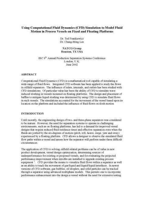 Dynamics Pdf 158026 Ibc Cfd Paper