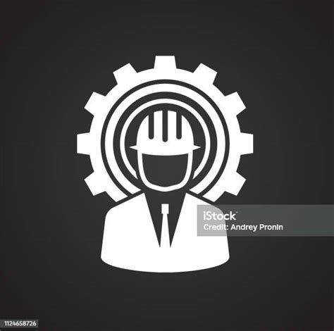 검은 배경 그래픽 및 웹 디자인 현대 간단한 벡터 표시에 Egineer 아이콘 인터넷 개념입니다 웹사이트 디자인 웹 버튼 또는