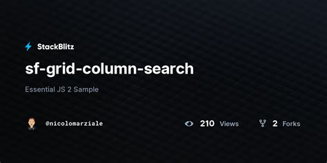 Sf Grid Column Search StackBlitz