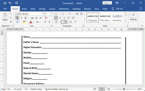 Learn To Draw Vertical And Horizontal Lines In MS Word