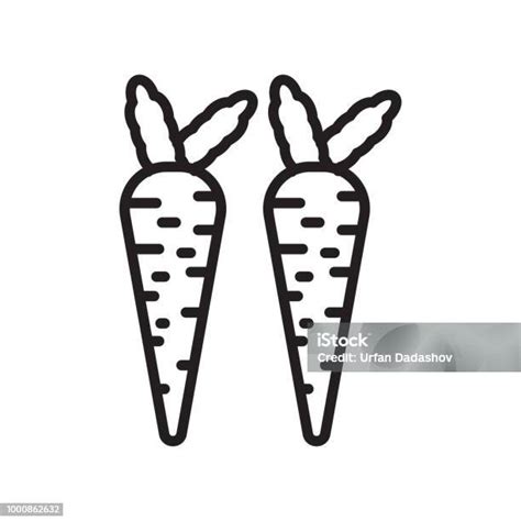 당근 아이콘 벡터 기호와 기호 흰색 배경 당근 로고 개념 개요 기호 선형 부호 개요 기호 선형 기호에 고립 0명에 대한 스톡 벡터 아트 및 기타 이미지 Istock