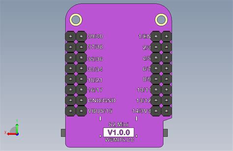 Wemos Esp32 S2mini模块开发板 Step 模型图纸下载 懒石网