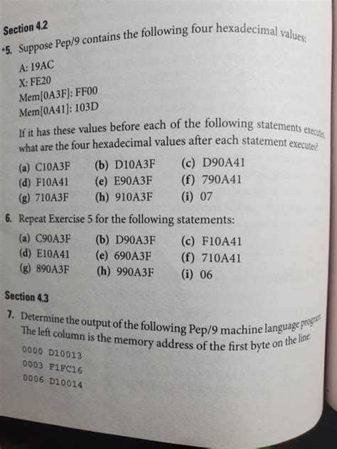 5 Suppose Pep 9 Contains The Following Four Chegg Com