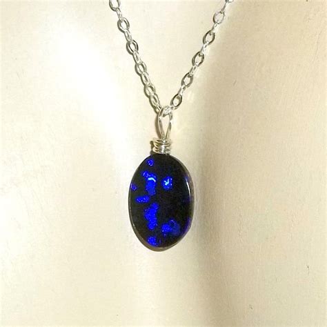 Australian Doublet Opal Necklace Sterling Silver Moonstone Etsy