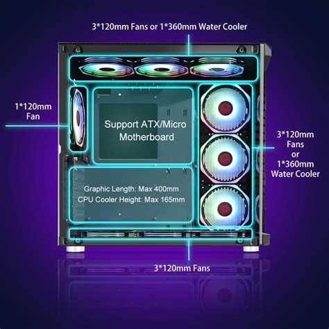 Mua Szskying Atx Pc Case With 10pcs Argb Fans Control Remote Mid Tower