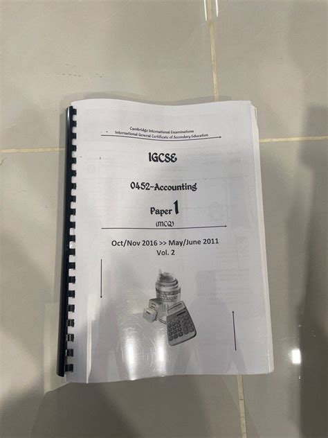 Igcse Accounting 0452 Past Year Papers Hobbies And Toys Books And Magazines Textbooks On Carousell