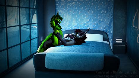 Rule 34 16 9 Andromorph Anthro Bed Belly Big Belly Blender Artwork Blender Cycles Canid
