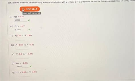 solved let z denote a random variable having a normal