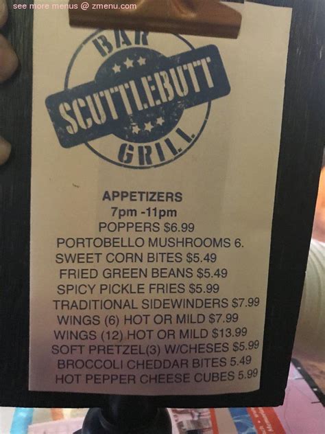 Menu At Scuttlebutt Bar And Grill Camdenton
