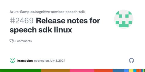 Release Notes For Speech Sdk Linux · Issue 2469 · Azure Samples