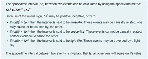 The space time interval Δ s between two events can Chegg com