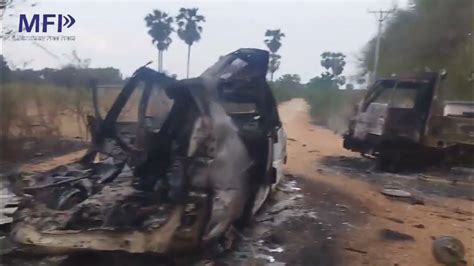 မြိုင်မှာ Pdf စခန်းနဲ့ ရွာကို စီးနင်းကာ လူသတ် လုယက်၊ မီးရှို့ပြီး ပြန်လာတဲ့ စစ်အုပ်စုကို မိုင်းဆ