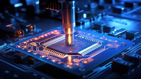 Production Of A Modern Microprocessor Stock Image Image Of Future Microchip 290717465