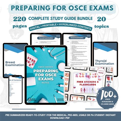 Preparing For OSCE Exam Bundle With Flashcard And Stickers Nursing Guide Digital Download PDF