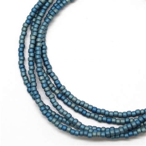 Beaded Blue Necklace Etsy