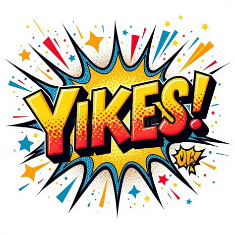 Vibrant And Dynamic Comic Art Style Showcasing The Word Yikes Png Ai