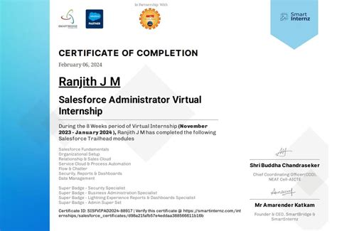 Ranjith J M On Linkedin Salesforce Internship Professionalgrowth Careerdevelopment