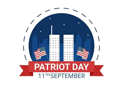Patriot Day Usa Celebration Hand Drawn Cartoon Flat Illustration With