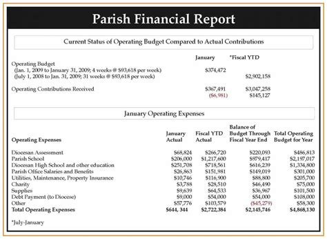 Nonprofit Financial Statement Template