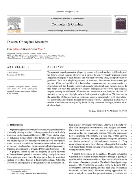 Pdf Discrete Orthogonal Structures