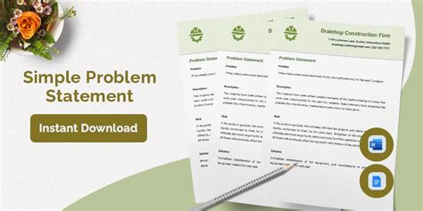 Free Problem Statement Templates To Edit Online And Print
