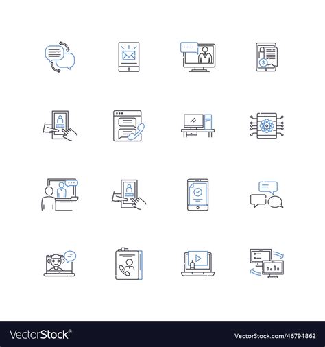 Handheld Ph Line Icons Collection Smartph Mobile Vector Image