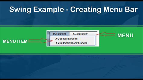 swing example creating menu bar and menuitem in java in hindi youtube