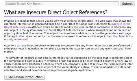 Owasp Security Shepherd Insecure Direct Object Reference Solution Lsb Linux Security Blog
