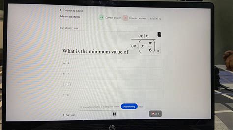 Go Back To Submit Advanced Maths 4 Correct StudyX