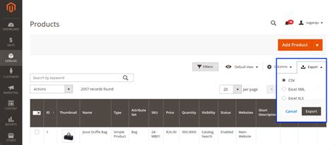 Magento2 Magento 2 How To Do Export Products Csv And Xml From Admin End
